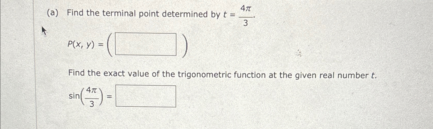 Solved (a) ﻿Find the terminal point determined by | Chegg.com