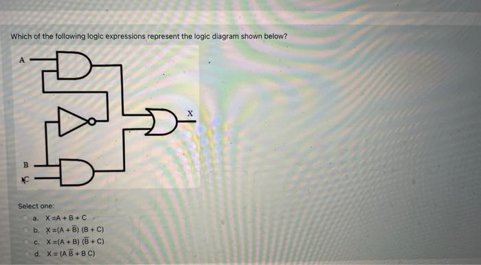 Solved Which of the following logic expressions represent | Chegg.com