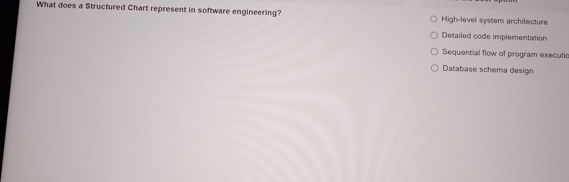 Solved What does a Structured Chart represent in software | Chegg.com