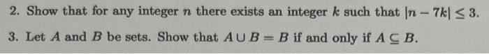 Solved 2. Show that for any integer n there exists an | Chegg.com