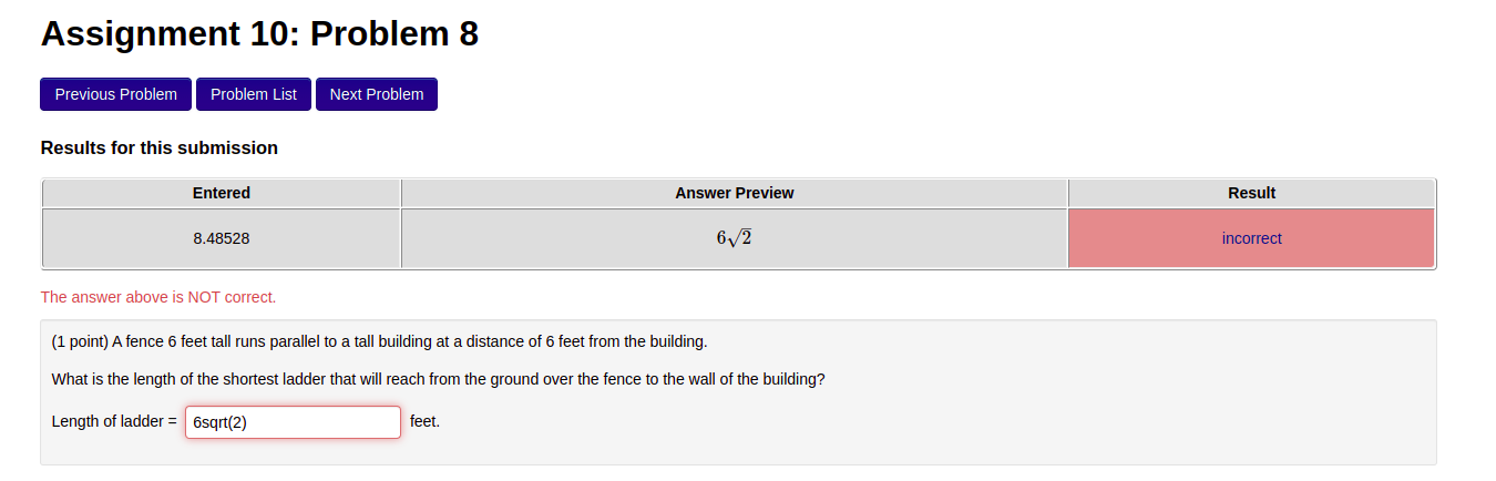 Solved Assignment 10: Problem 8Results for this | Chegg.com