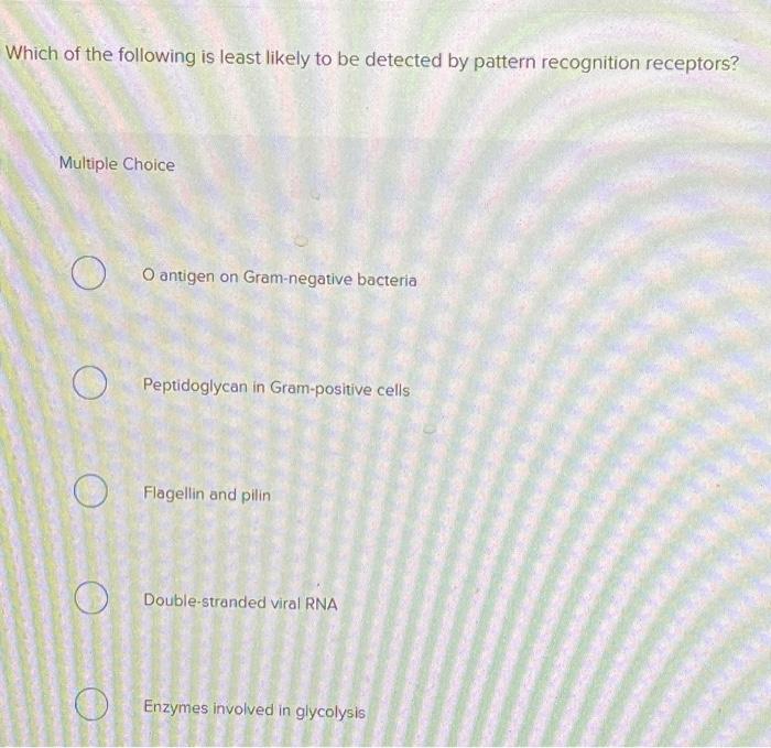 Solved Which of the following is least likely to be detected | Chegg.com