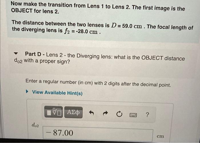 Solved Review Learning Goal: Two Lenses In Combination - you | Chegg.com