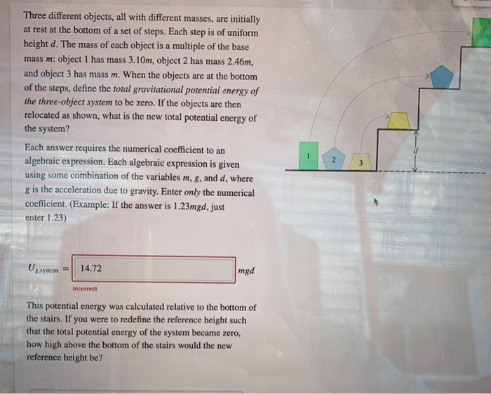 Solved Three different objects, all with different masses, | Chegg.com