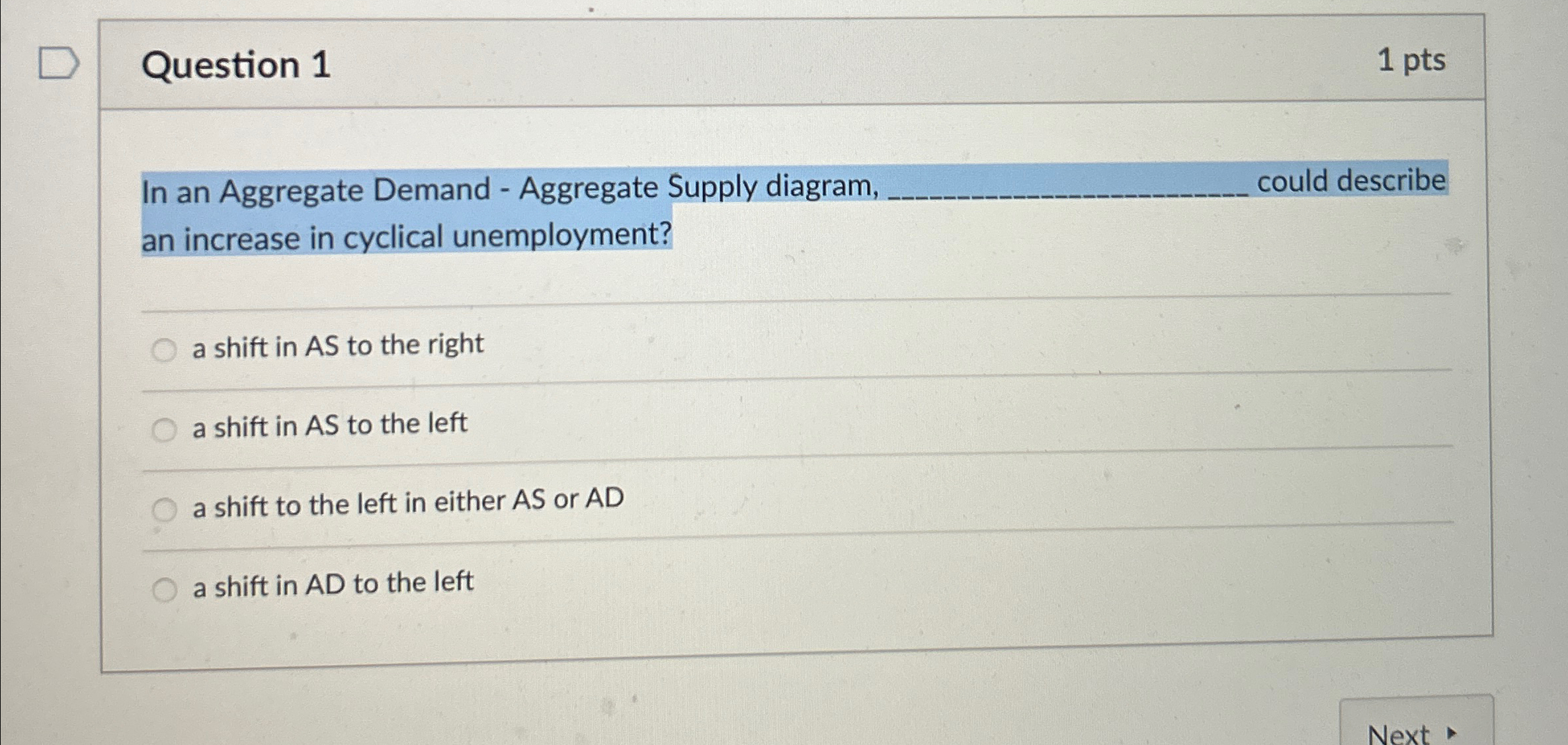 Solved Question 11 ﻿ptsIn an Aggregate Demand - ﻿Aggregate | Chegg.com