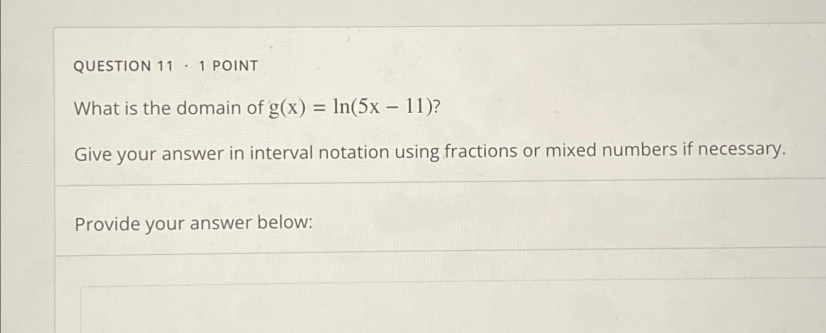 Solved QUESTION 11 - 1 ﻿POINTWhat is the domain of | Chegg.com