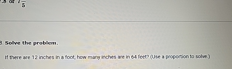 Solved Solve the problem.If there are 12 ﻿inches in a foot, | Chegg.com