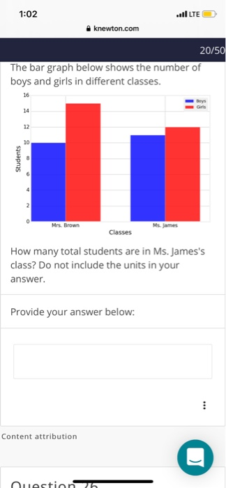 Solved 1:02 lE knewton.com 20/50 The bar graph below shows | Chegg.com