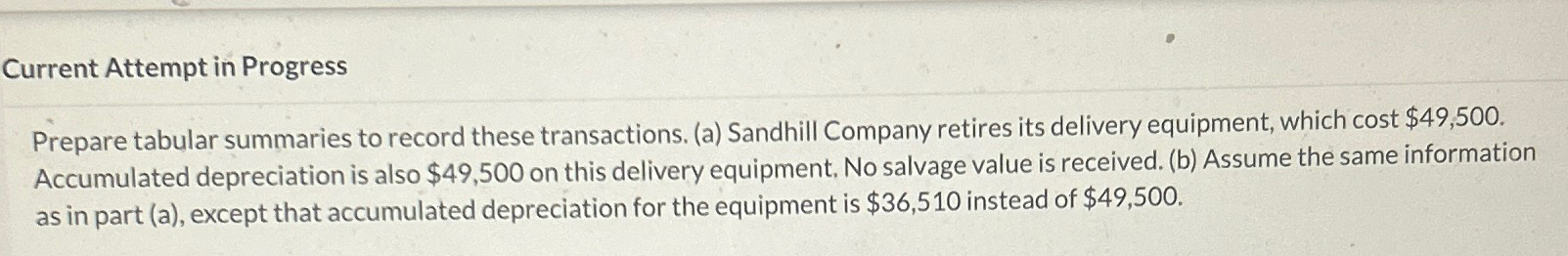 Solved Current Attempt in ProgressPrepare tabular summaries | Chegg.com