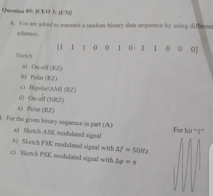 Solved Question 05: [CLO 3: (C5)] A. You are asked to | Chegg.com