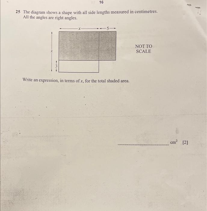Solved 25 The diagram shows a shape with all side lengths | Chegg.com