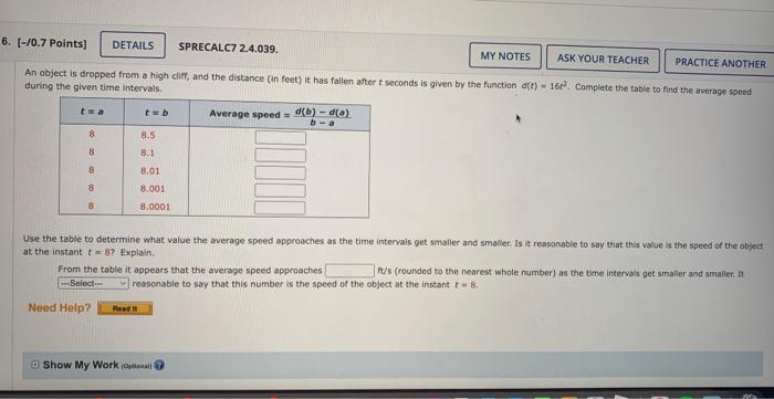 Solved during the given time intervals. Use the table to | Chegg.com