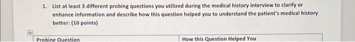 Solved 1. List at least 3 different probing questions you | Chegg.com