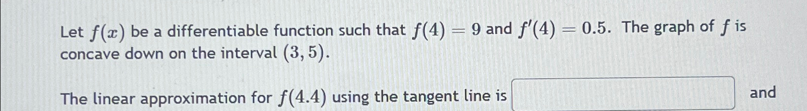 Solved Let f(x) ﻿be a differentiable function such that | Chegg.com