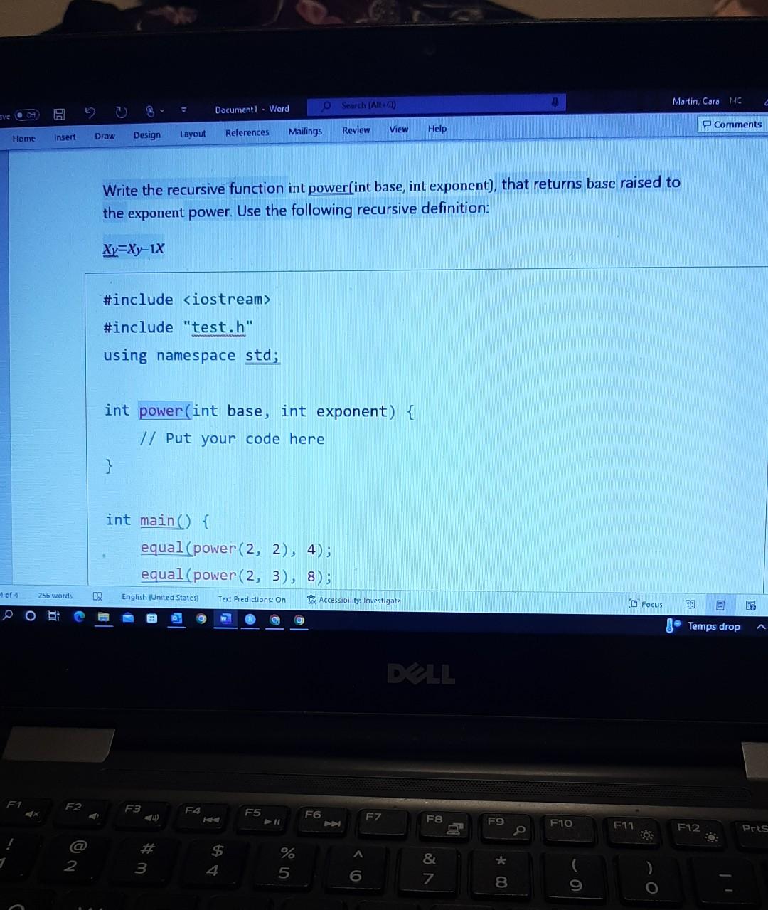 Solved Write the recursive function int power(int base, int | Chegg.com