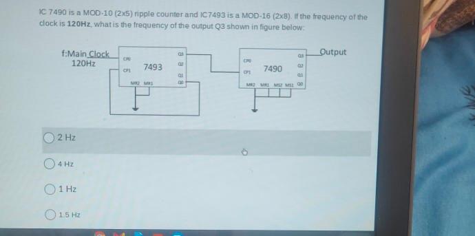 Solved 1C 7490 is a MOD-10 (2x5) ripple counter and IC7493 | Chegg.com