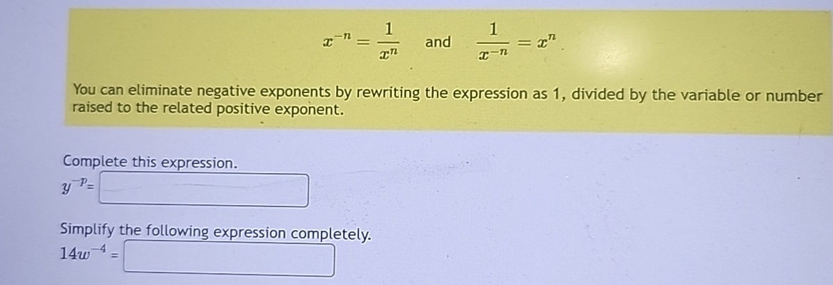 Solved x-n=1xn, ﻿and ,1x-n=xn.You can eliminate negative | Chegg.com