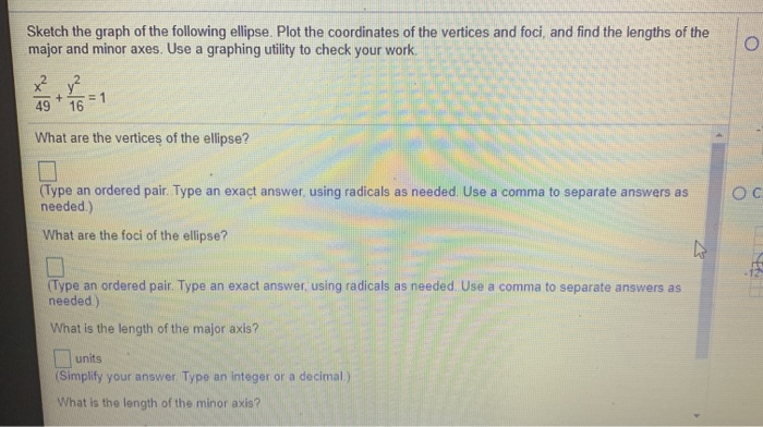 Solved Sketch the graph of the following ellipse. Plot the | Chegg.com
