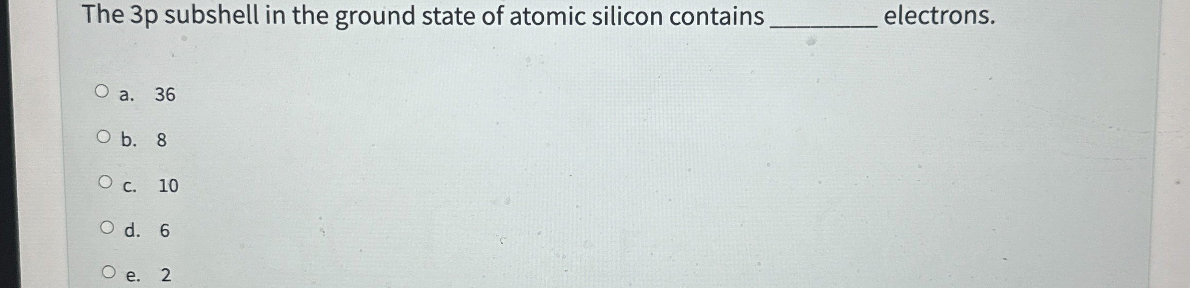 Solved The 3p ﻿subshell in the ground state of atomic | Chegg.com