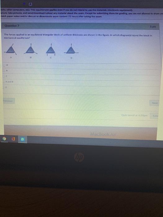 Solved The forces applied to equilateral triangular block of | Chegg.com