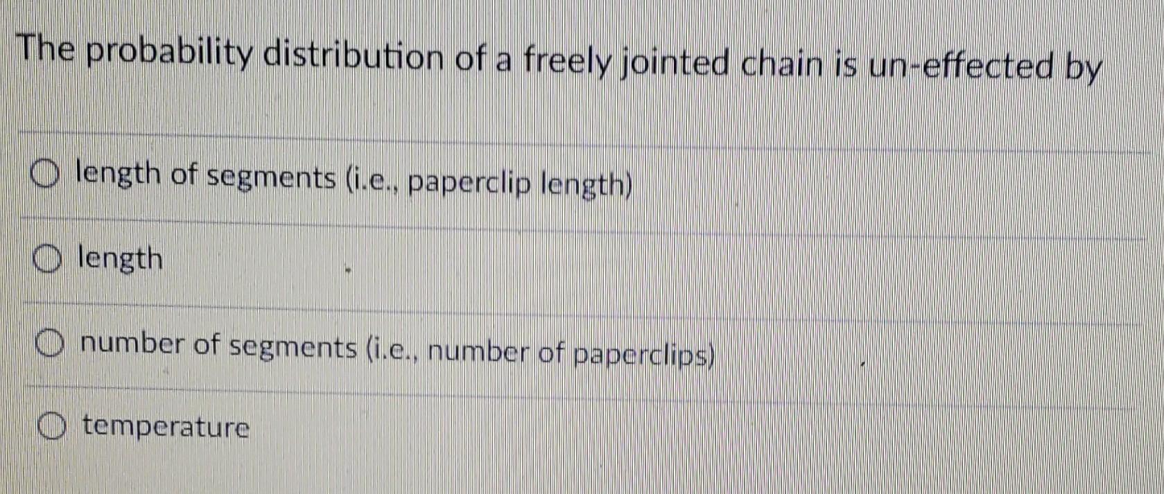Solved For a weight hanging on a freely jointed chain, | Chegg.com