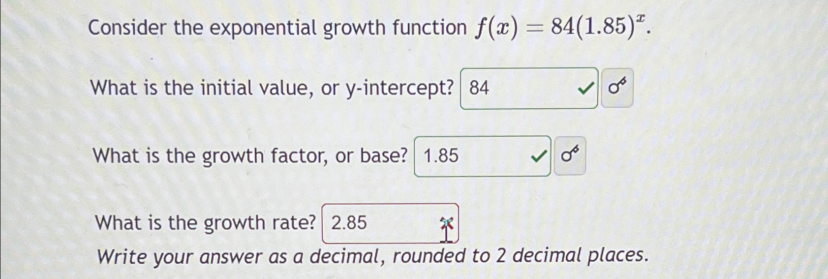 Solved Consider the exponential growth function | Chegg.com