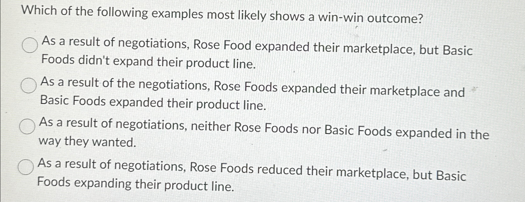 Solved Which Of The Following Examples Most Likely Shows A Chegg