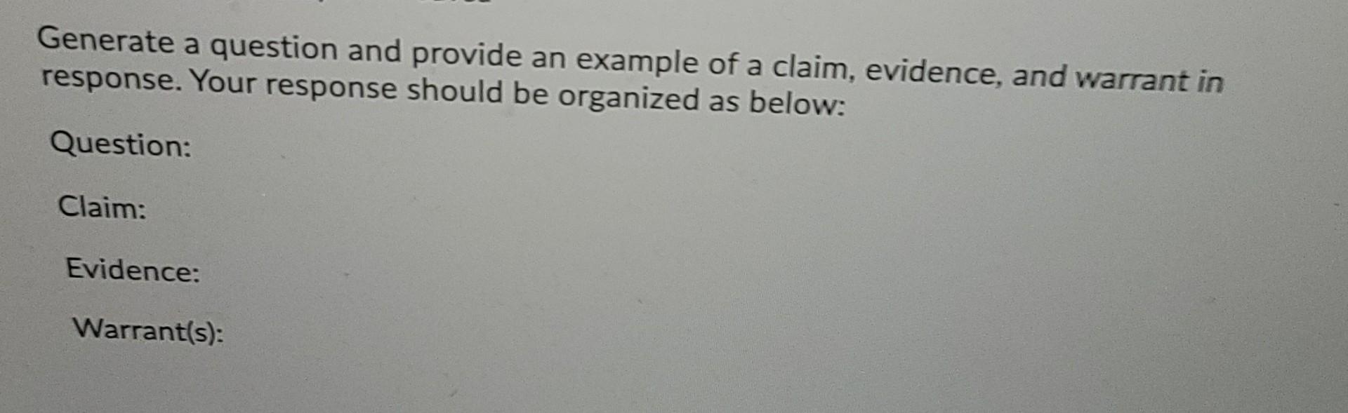 Solved Generate a question and provide an example of a | Chegg.com