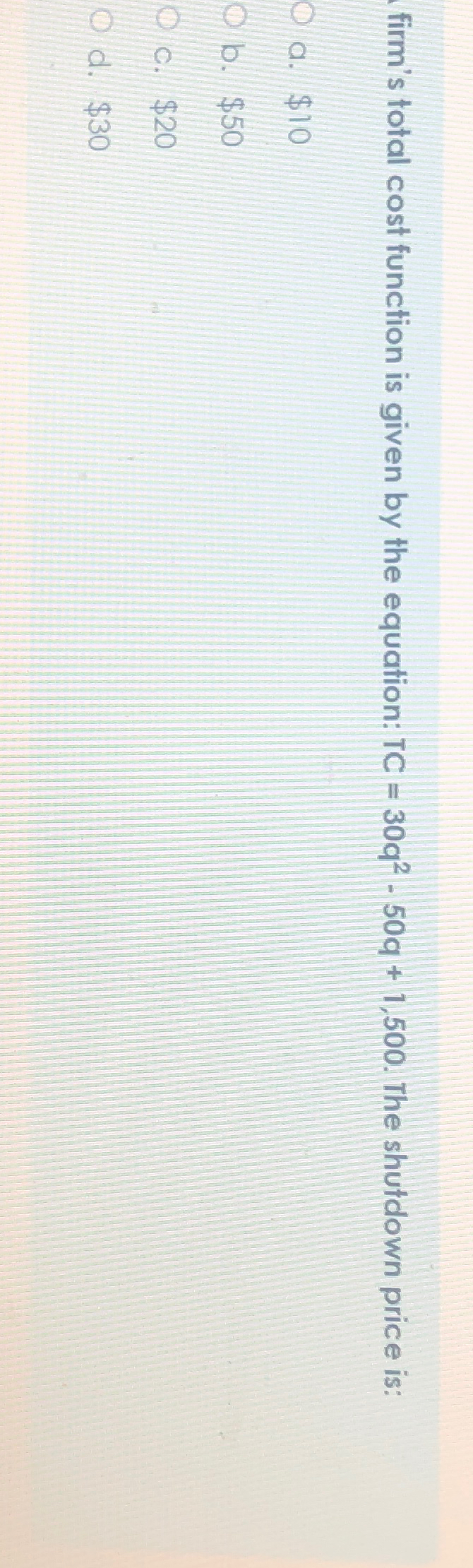 Solved firm's total cost function is given by the equation: | Chegg.com