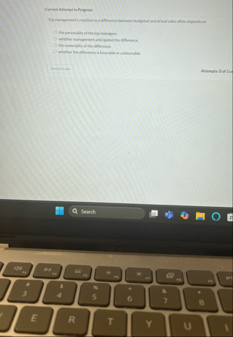 Solved Current Attempt in ProgressTop management's reaction | Chegg.com