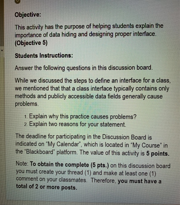 Solved Objective: This activity has the purpose of helping | Chegg.com