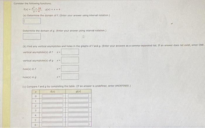 Solved Consider the following functions: | Chegg.com