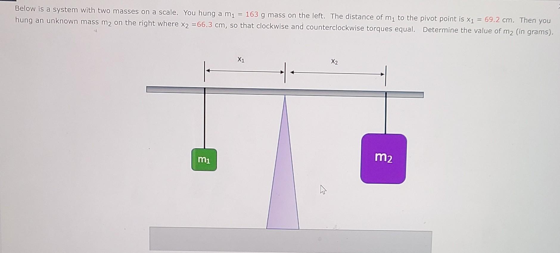 Solved Below is a system with two masses on a scale. You | Chegg.com