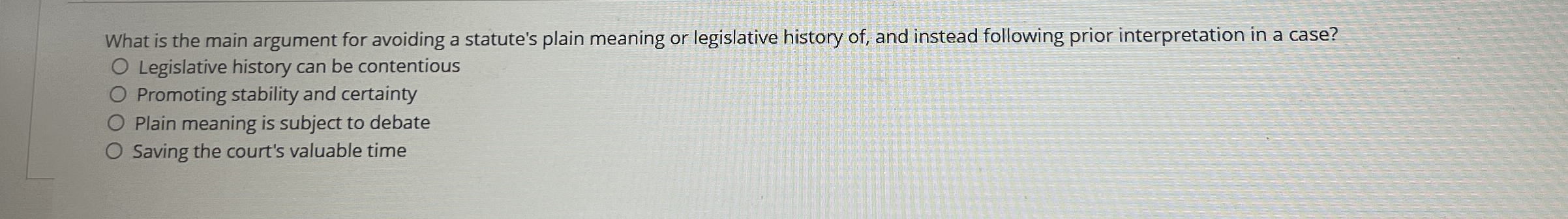 Solved What is the main argument for avoiding a statute's | Chegg.com