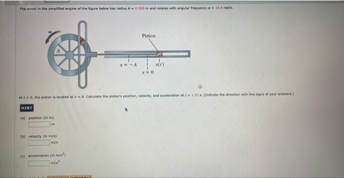 Solved The wheef in the alinphined engine of the Egure below | Chegg.com