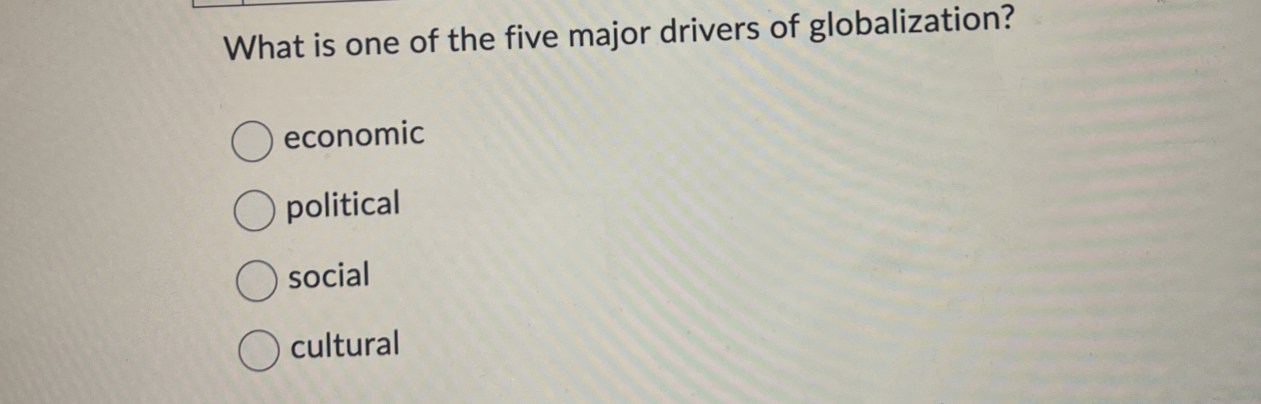 Solved What is one of the five major drivers of | Chegg.com