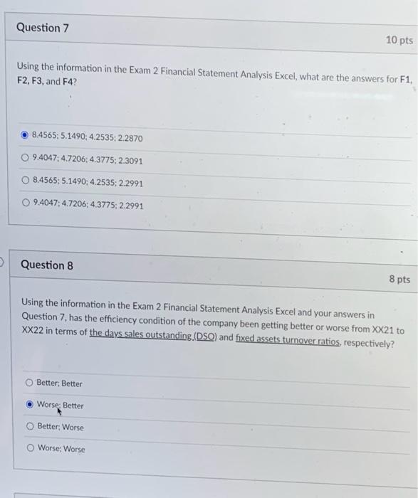 Solved Using the information in the Exam 2 Financial | Chegg.com
