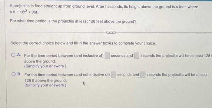 Solved A projectile is fired straight up from ground level. | Chegg.com
