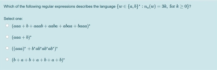 Solved Which of the following regular expressions describes | Chegg.com