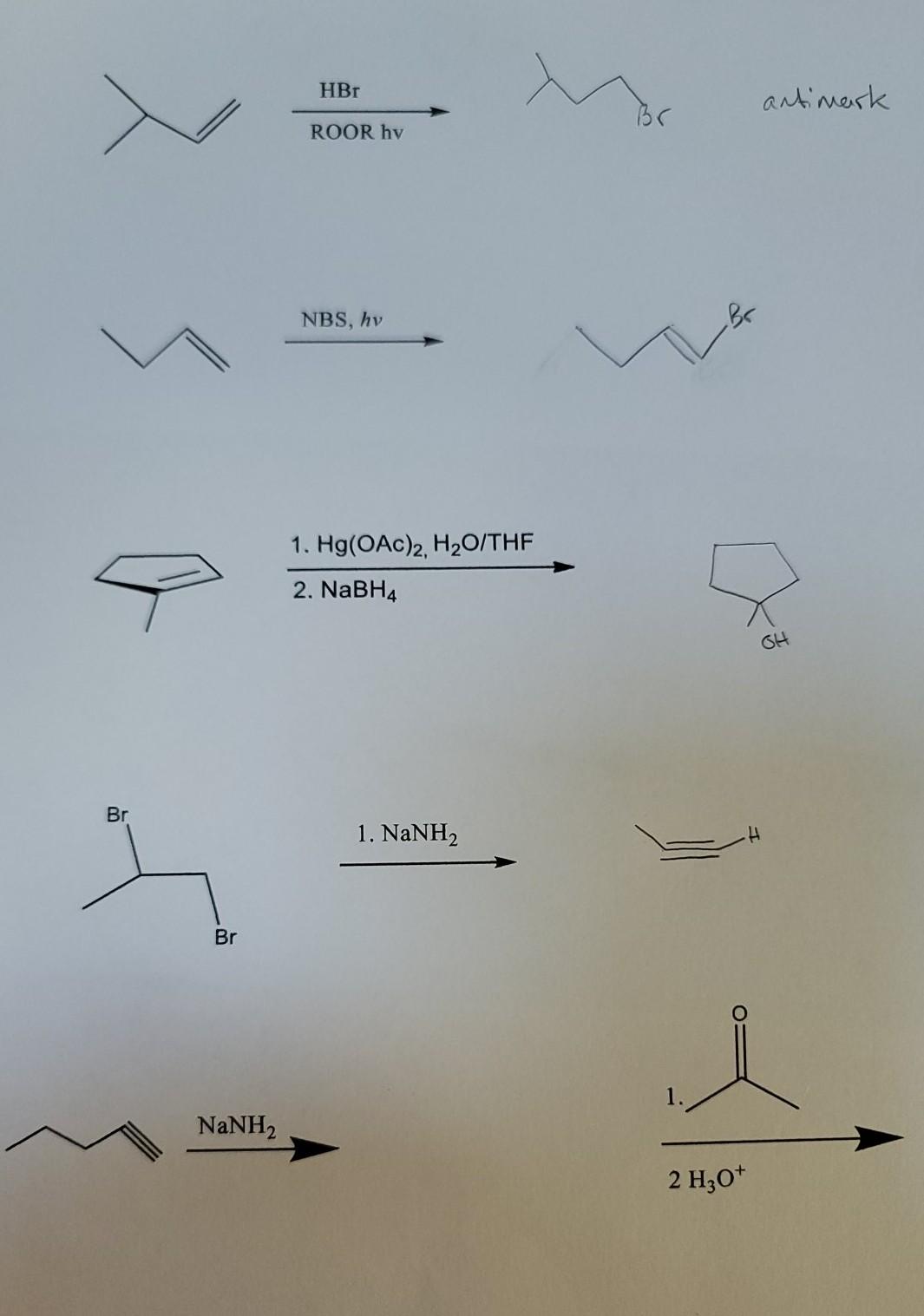 Solved 11. Draw all major products for the following | Chegg.com