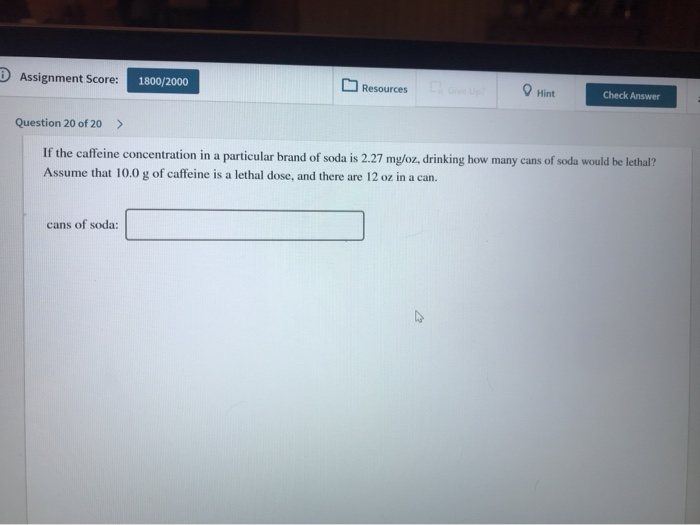 Solved Assignment Score: 1700/2000 Resources Hint Check | Chegg.com