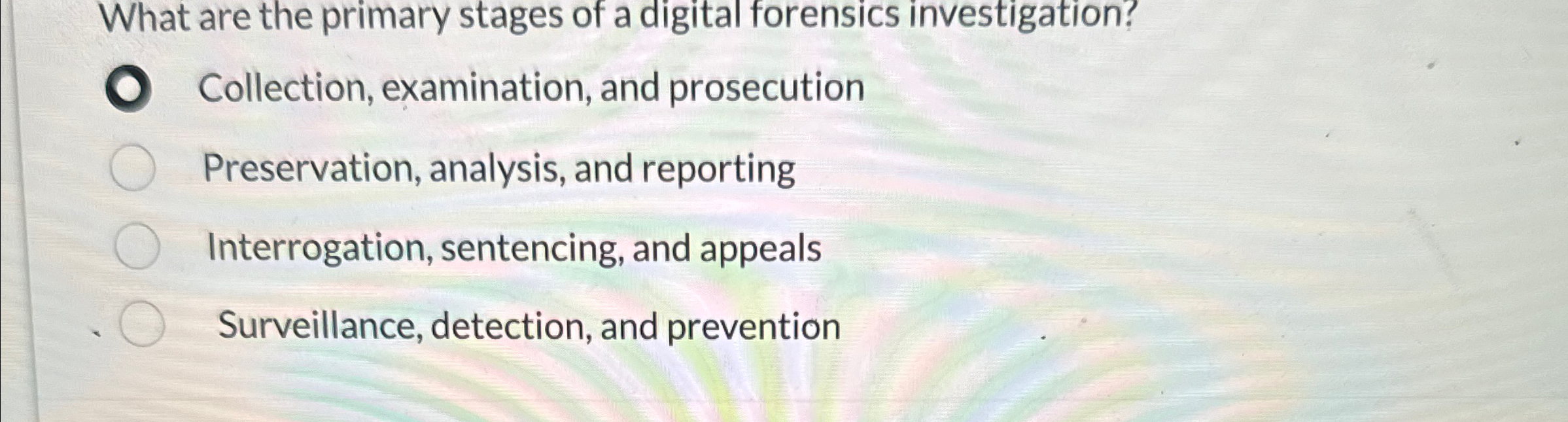 Solved What are the primary stages of a digital forensics | Chegg.com