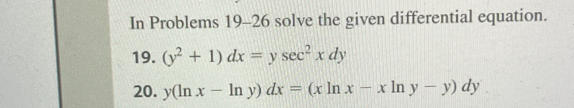 Solved In Problems 19-26 ﻿solve the given differential | Chegg.com