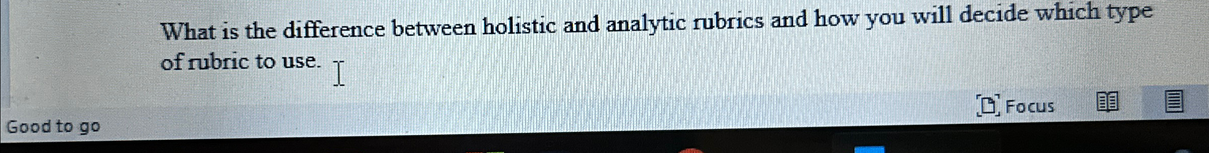 Solved What is the difference between holistic and analytic | Chegg.com
