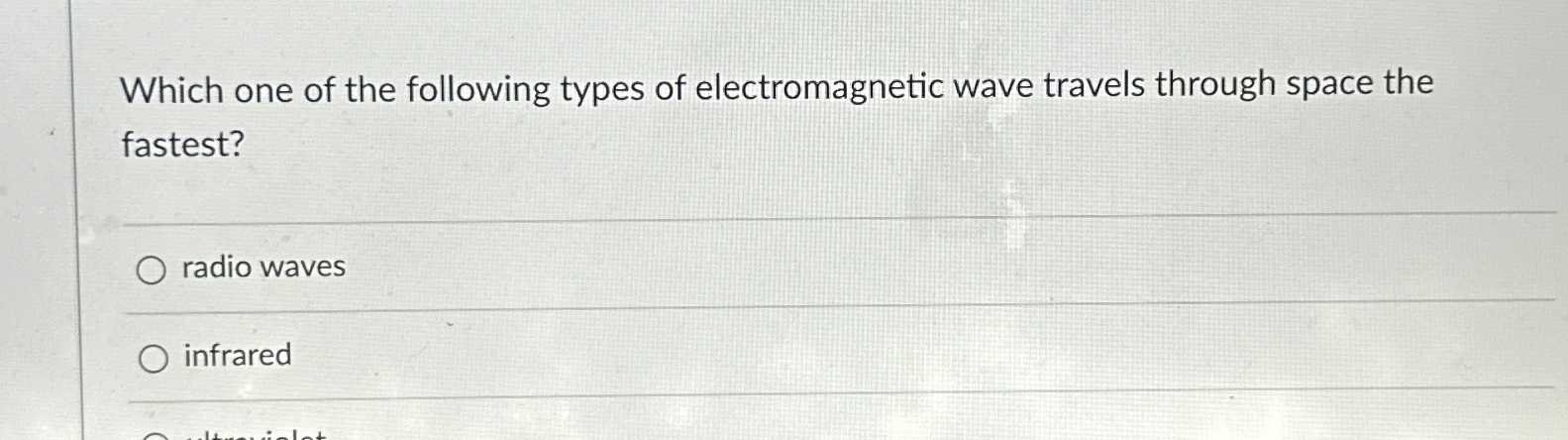 Solved Which one of the following types of electromagnetic | Chegg.com