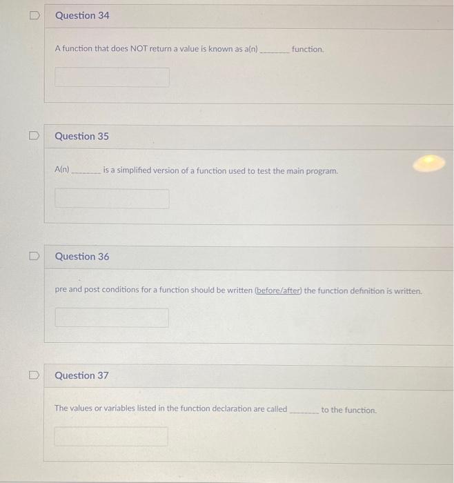 Solved A function that does NOT return a value is known as | Chegg.com