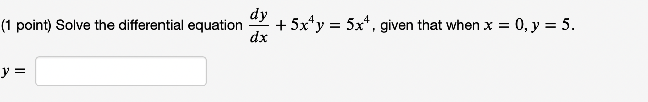 Solved (1 ﻿point) ﻿Solve the differential equation | Chegg.com
