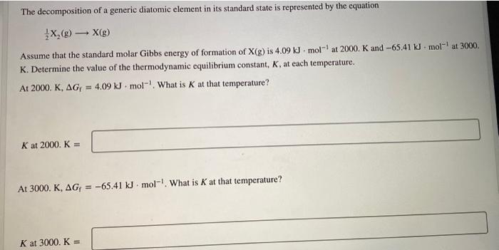 Solved The Decomposition Of A Generic Diatomic Element In