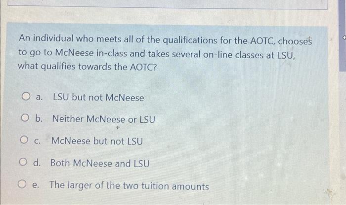 Solved An individual who meets all of the qualifications for | Chegg.com