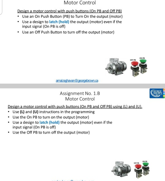 Solved Motor Control Design a motor control with push | Chegg.com
